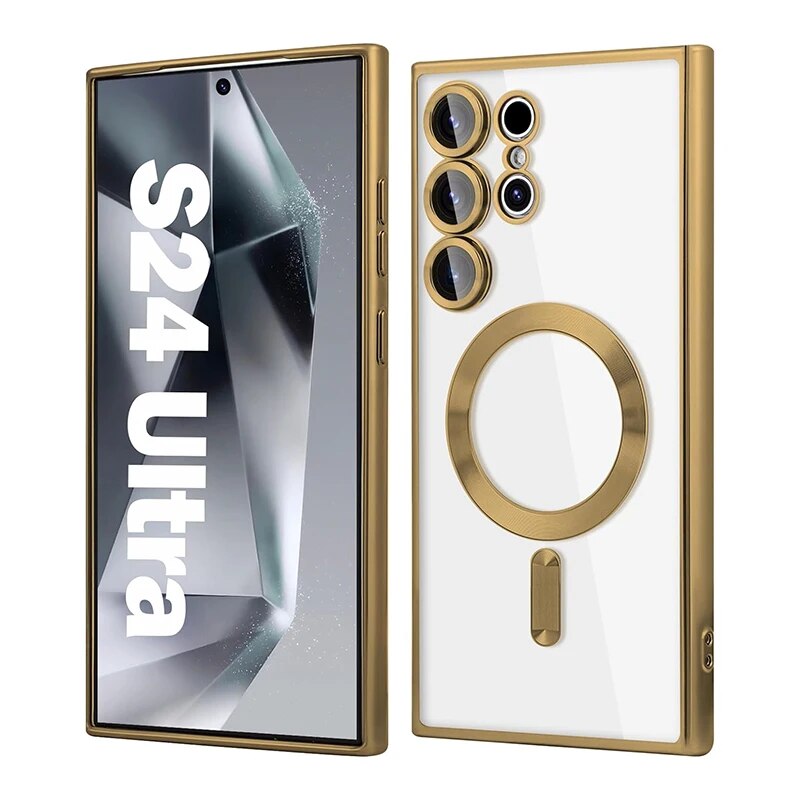 Magnetic Magsafe Plating Clear Case For Galaxy S24 Ultra – CaseAnytime