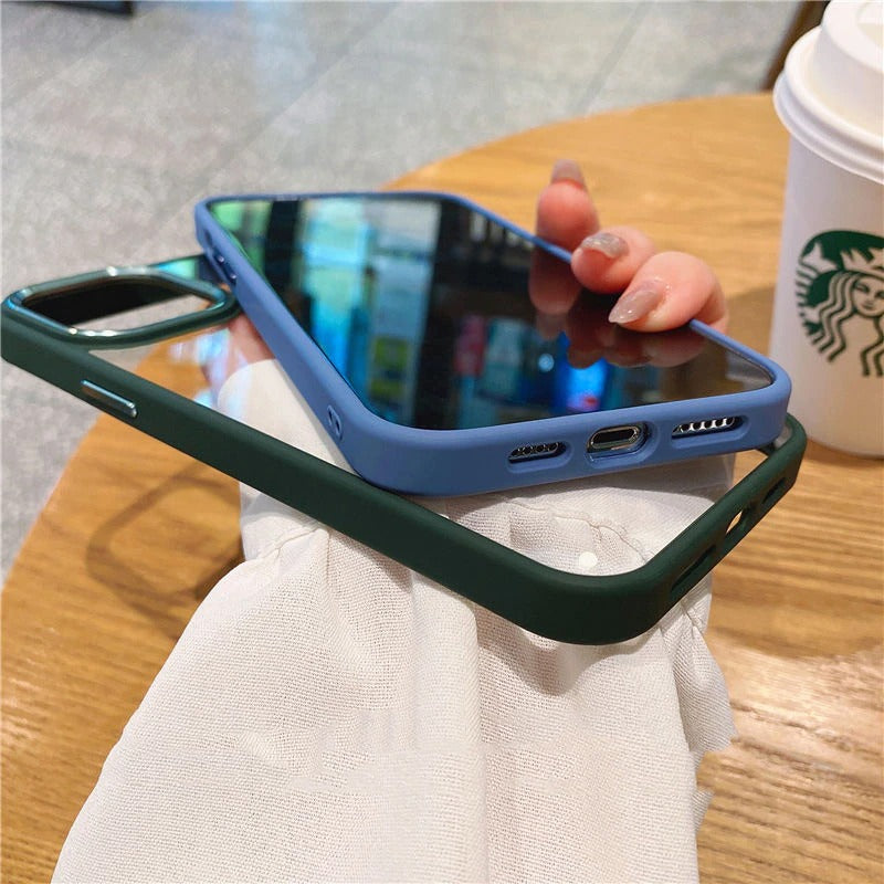 Shockproof Metal Lens Camera Protection Clear Case For iPhone 12 ...